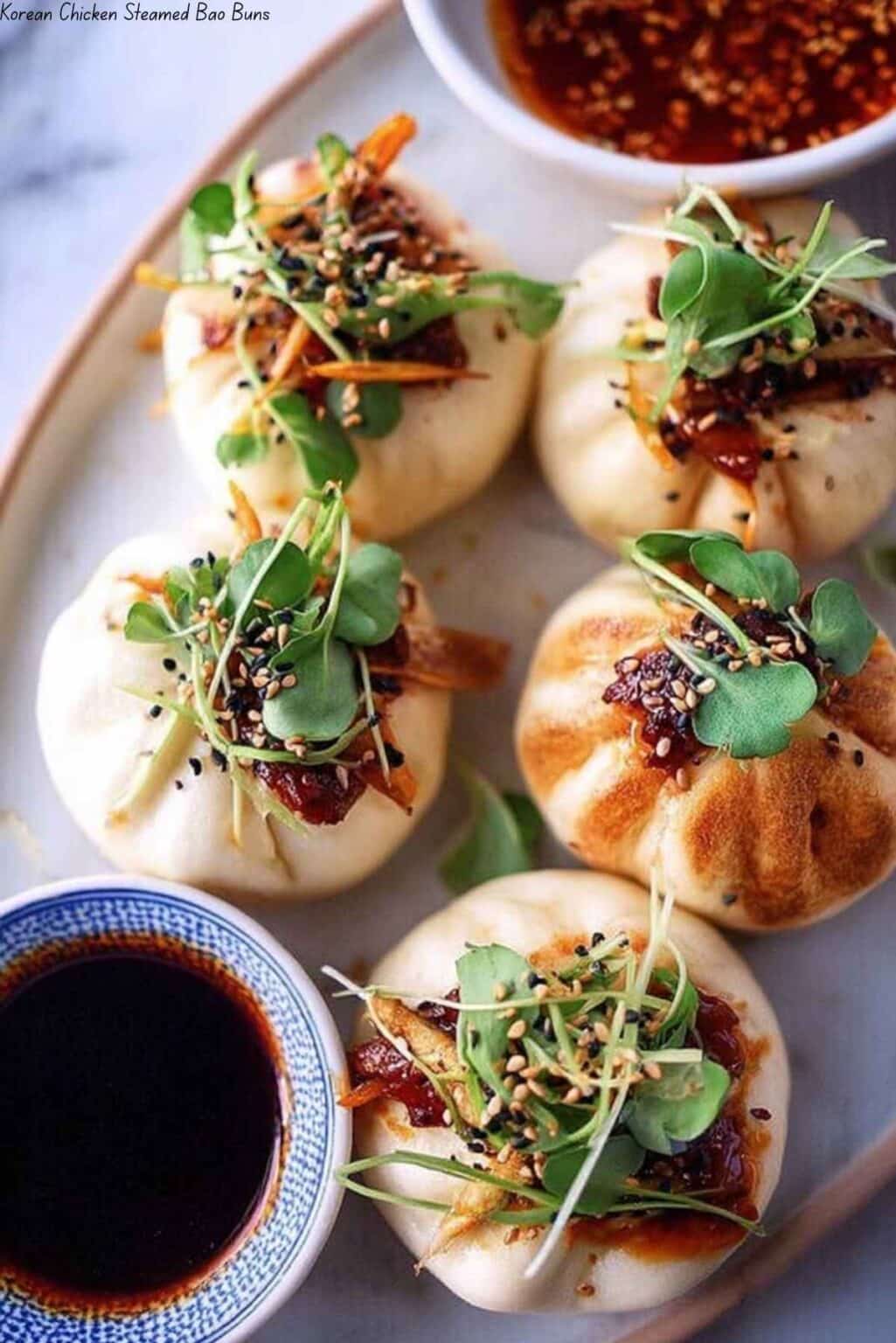 Korean Chicken Steamed Bao Buns - BusyRecipe