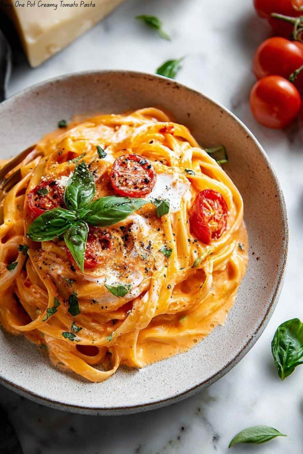 Easy One Pot Creamy Tomato Pasta - BusyRecipe