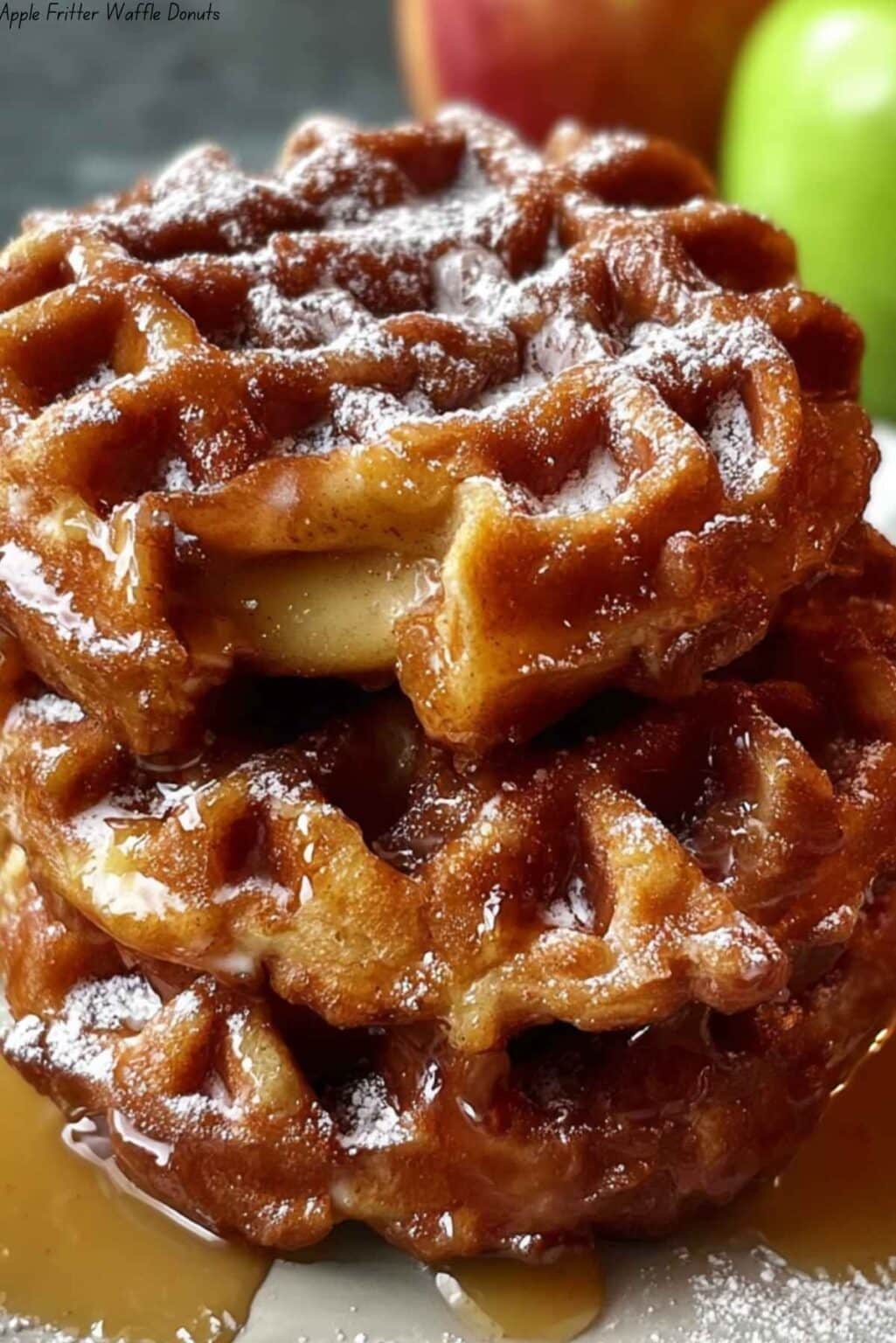 Apple Fritter Waffle Donuts - BusyRecipe